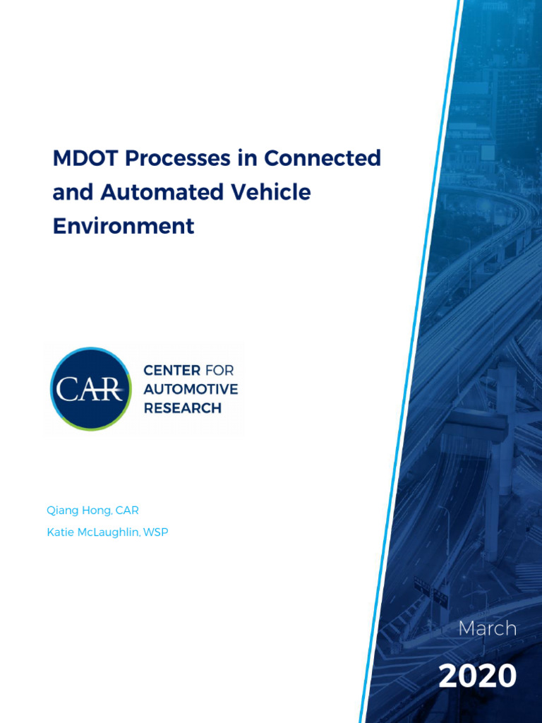 MDOT Processes in CAV Environment | PDF