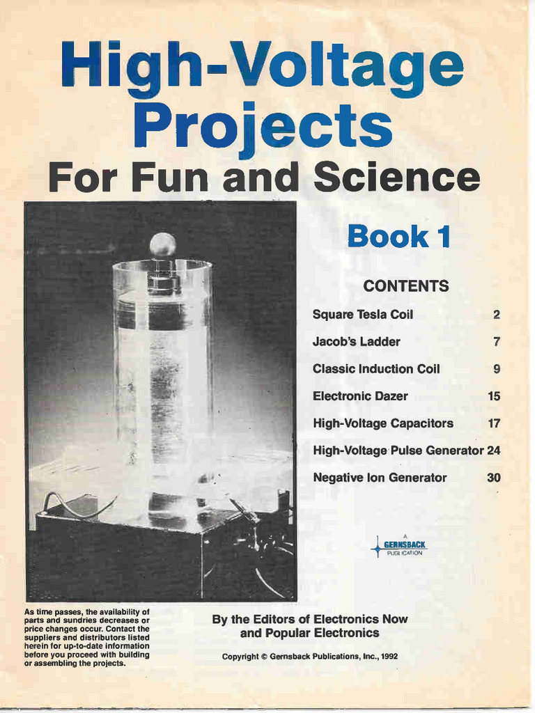 Gernsback High Voltage Projects Book 1 | PDF