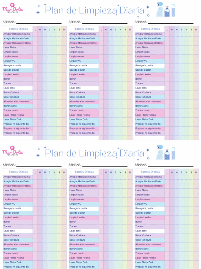Planificador de Limpieza | PDF