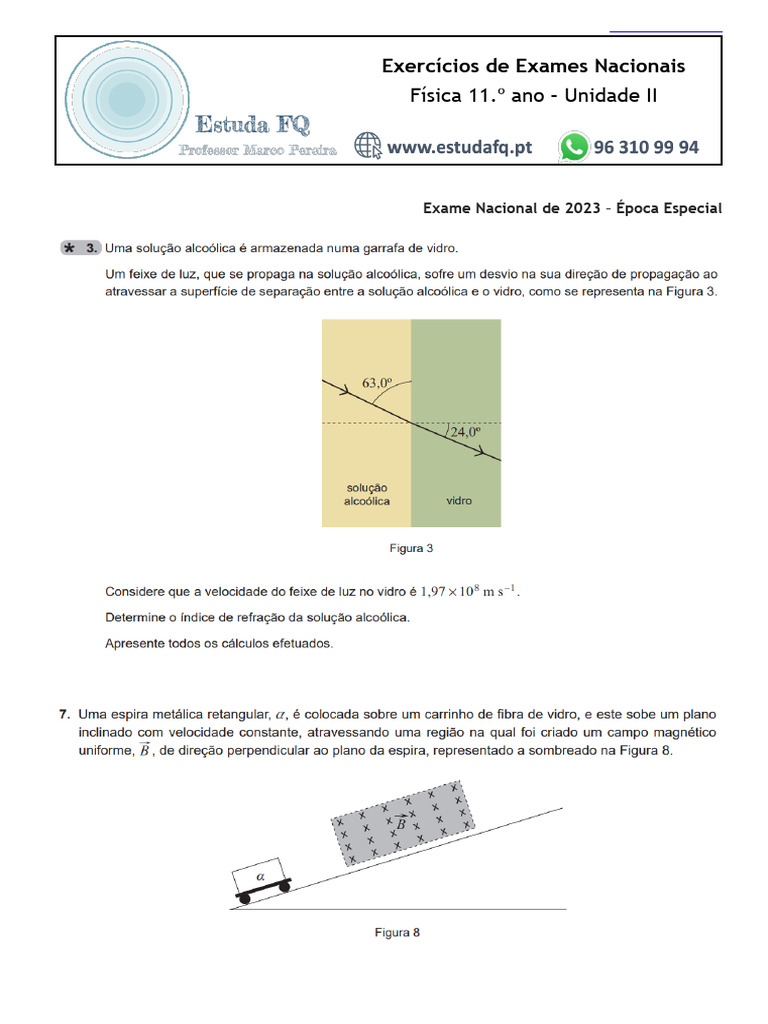 F11 Unidade II - Ficha Trab Exames | PDF