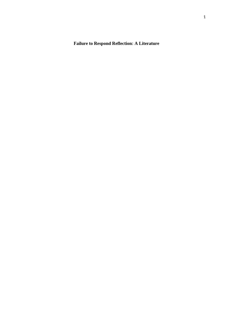 Failure To Respond Reflection2 | PDF | Nursing | Self-Improvement