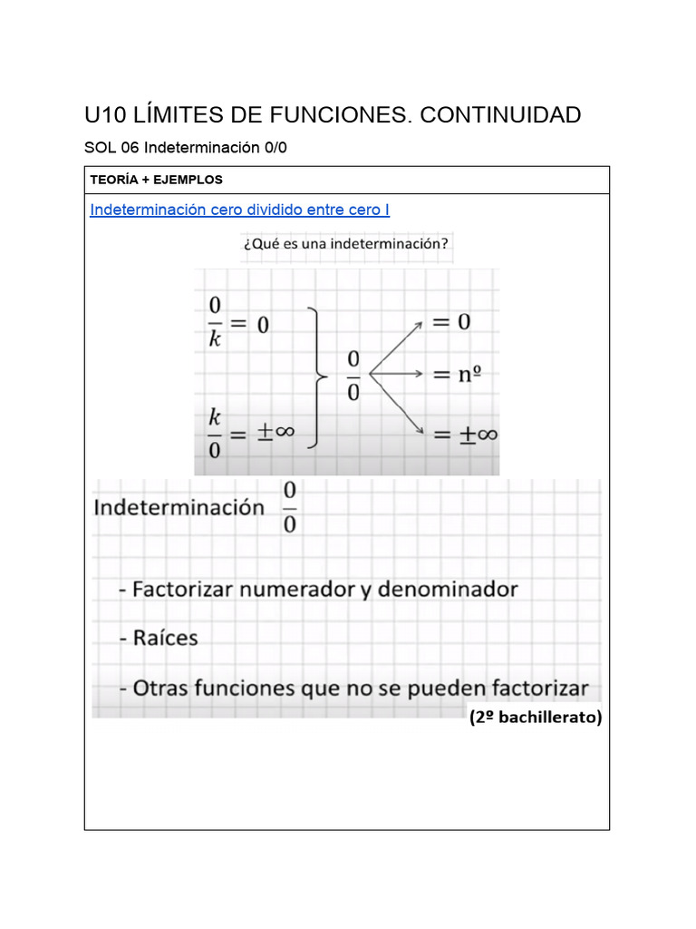 SOL U10 06 Indeterminación 0-0 | PDF