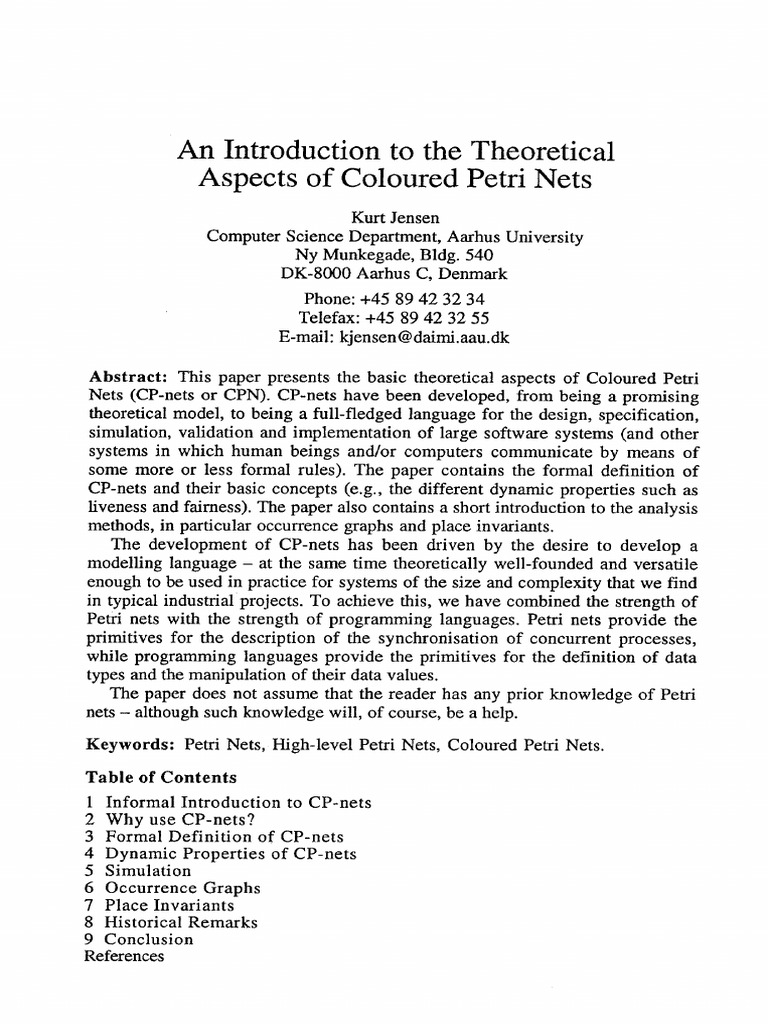 Introduction To Coloured Petri Nets | PDF