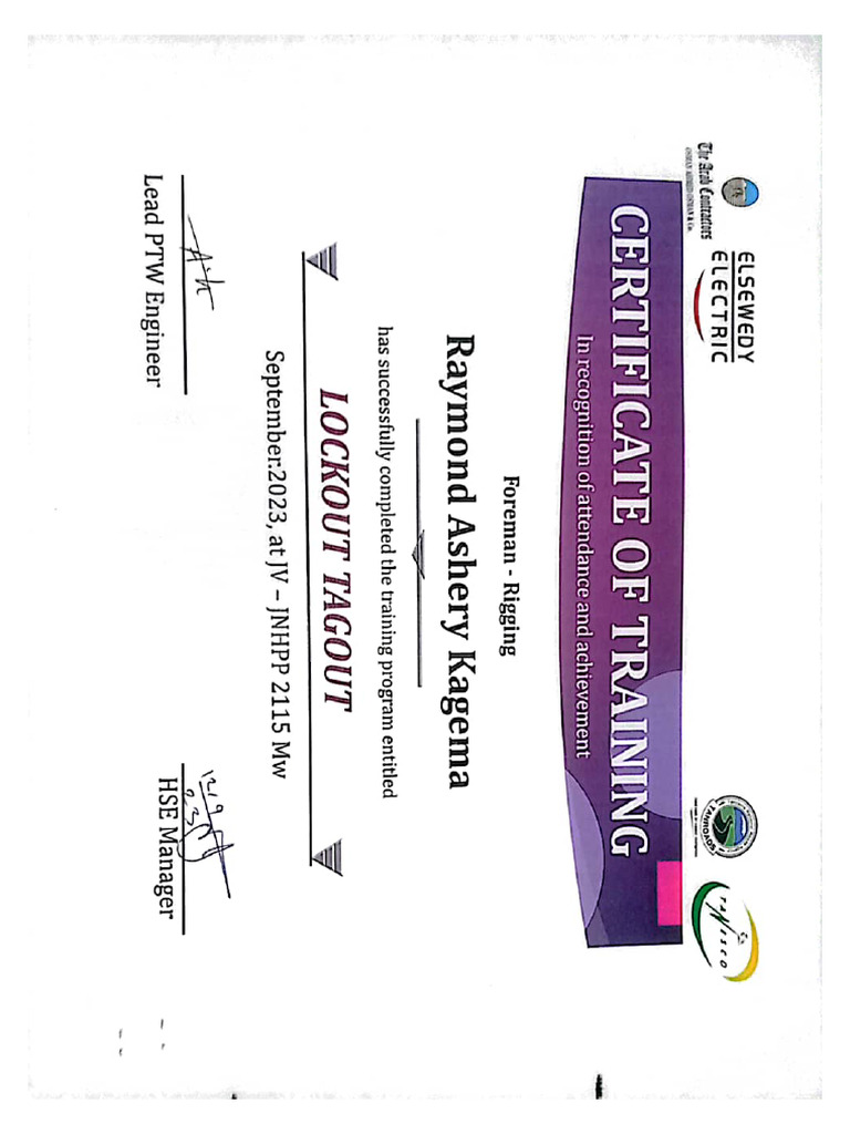 LOTO Certificate | PDF