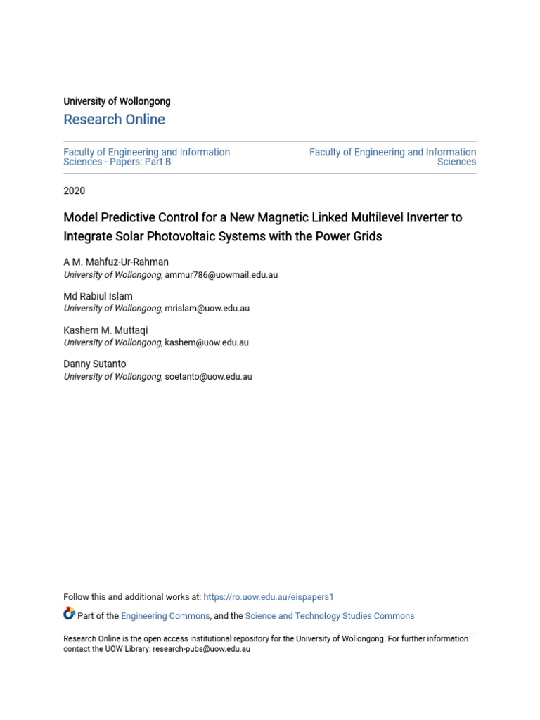 Magnetic Linked Inverter for Solar Integration | PDF | Power Inverter ...