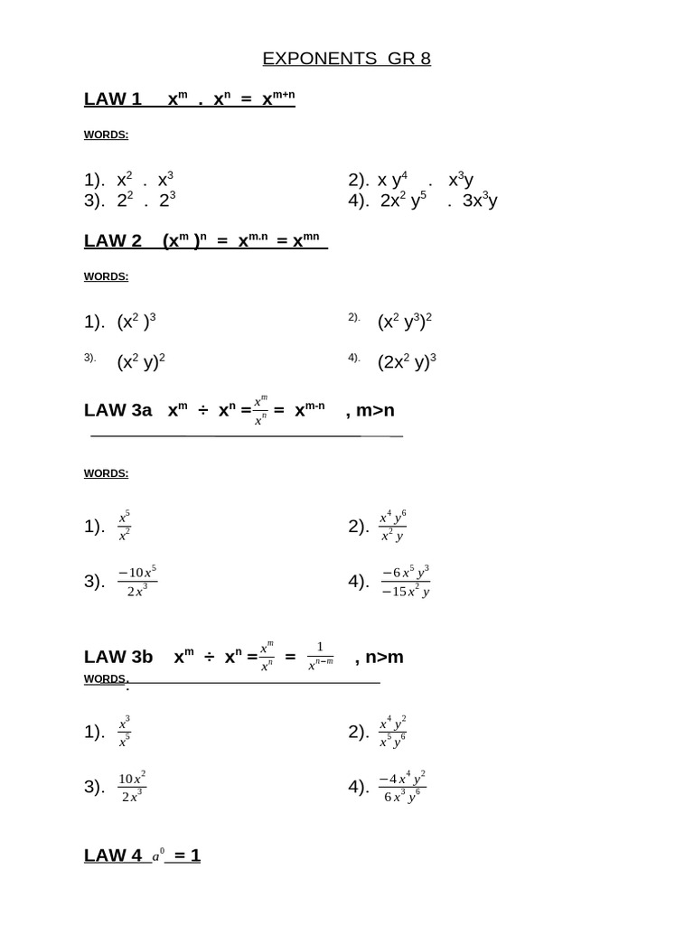 Exponents Final | PDF