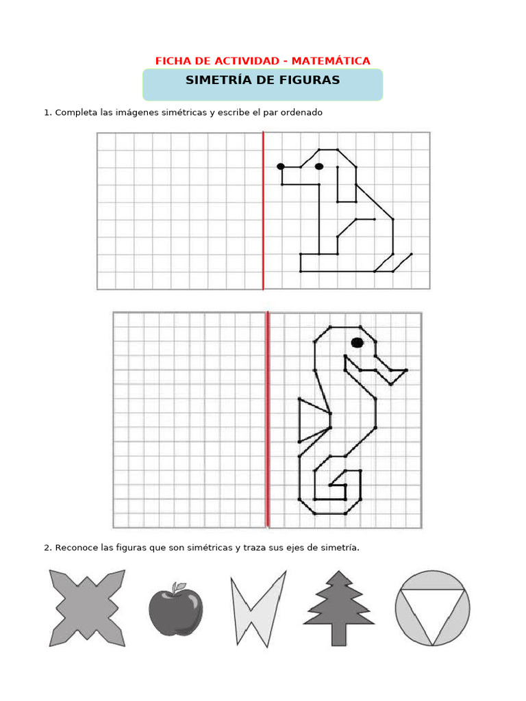 Ficha-Mierc-Mat-Simetría de Figuras | PDF