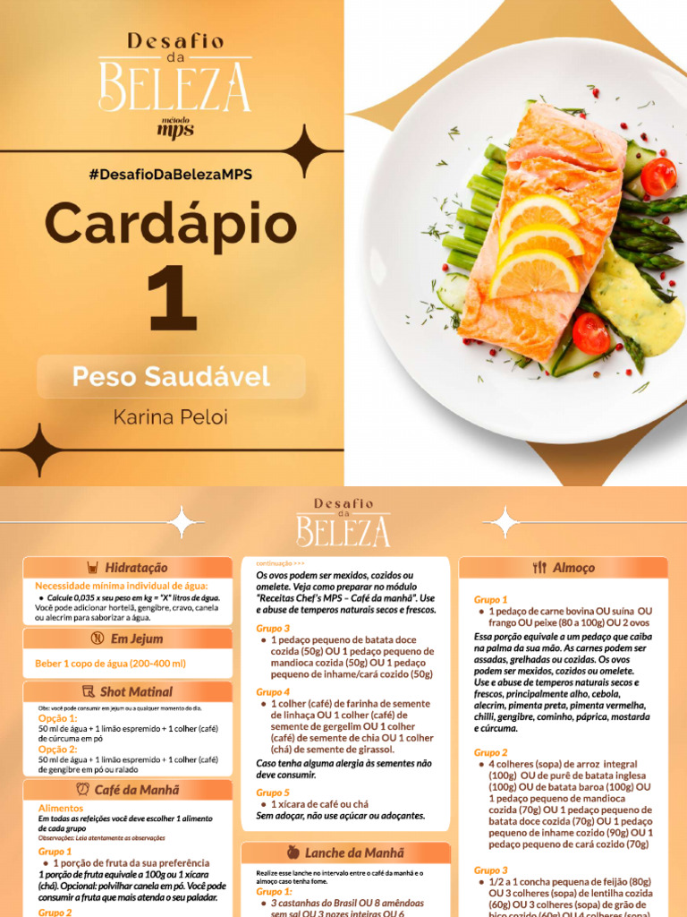Cardápio Peso Saudável | PDF