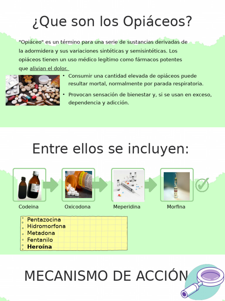Presentacion de Opiáceos | PDF | Drogas | Química medicinal