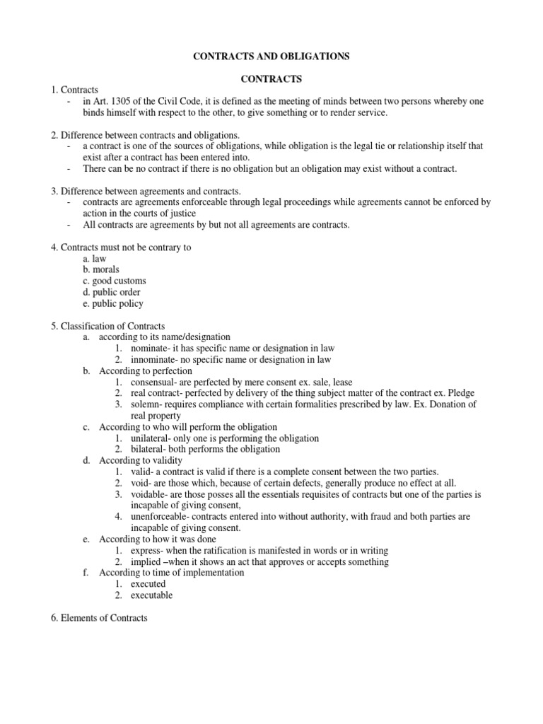 Contracts and Obligations | PDF | Law Of Obligations | Common Law