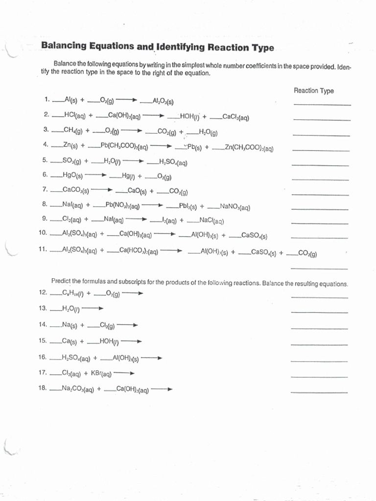 45 Types and Balancing Reactions | PDF