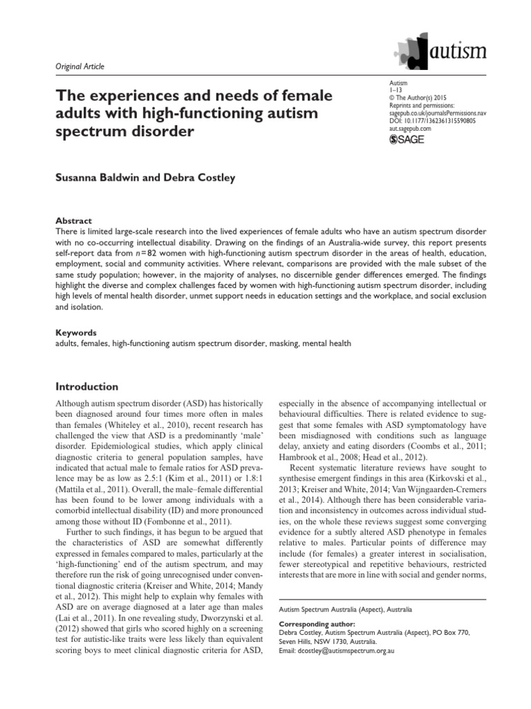 Baldwin, S., & Costley, D. (2016) - The Experiences and Needs of Female ...