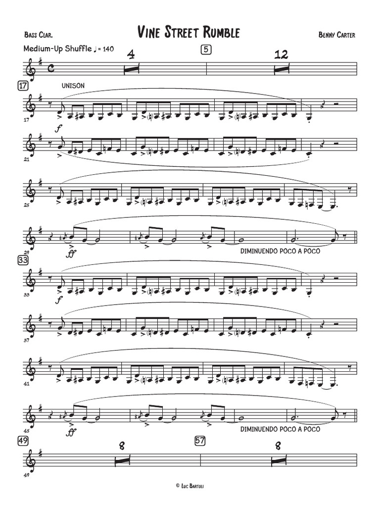 Vine Street Rumble - Bass Clar | PDF