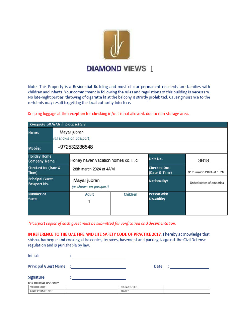 DV1 Short Term Move-In Form 3 | PDF | Law