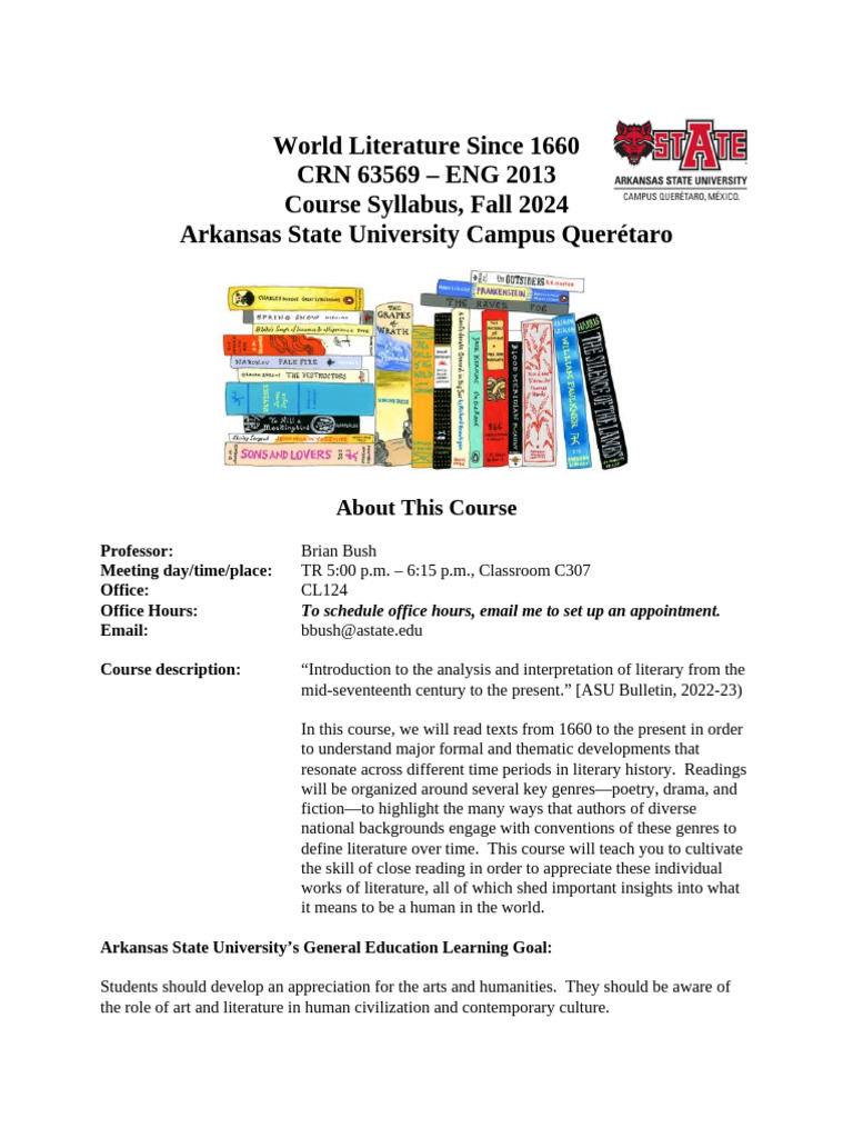 World Literature-Eng2013-63569-Fal24-Bush | PDF