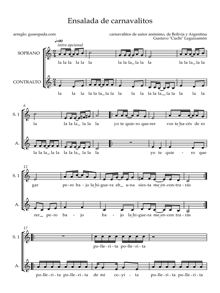 Ensalada De Carnavalitos Pdf