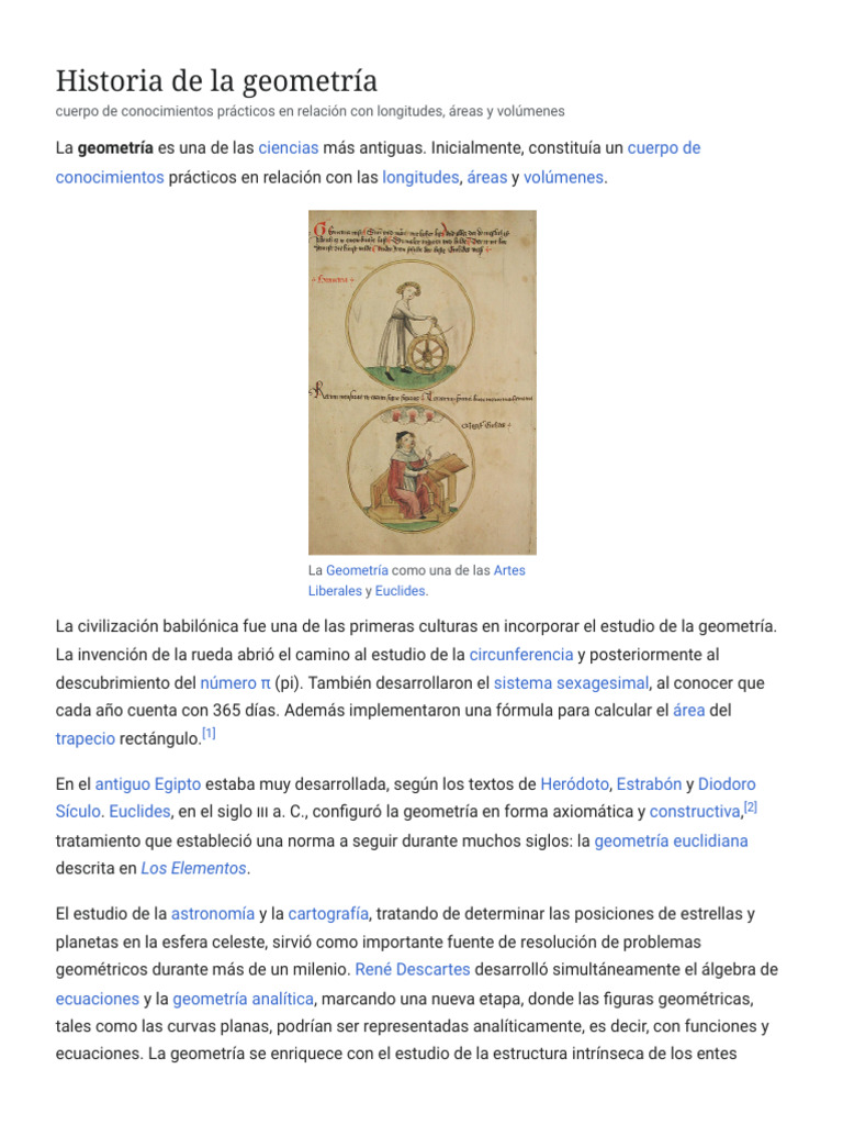 Historia de La Geometría - Wikipedia, La Enciclopedia Libre | PDF