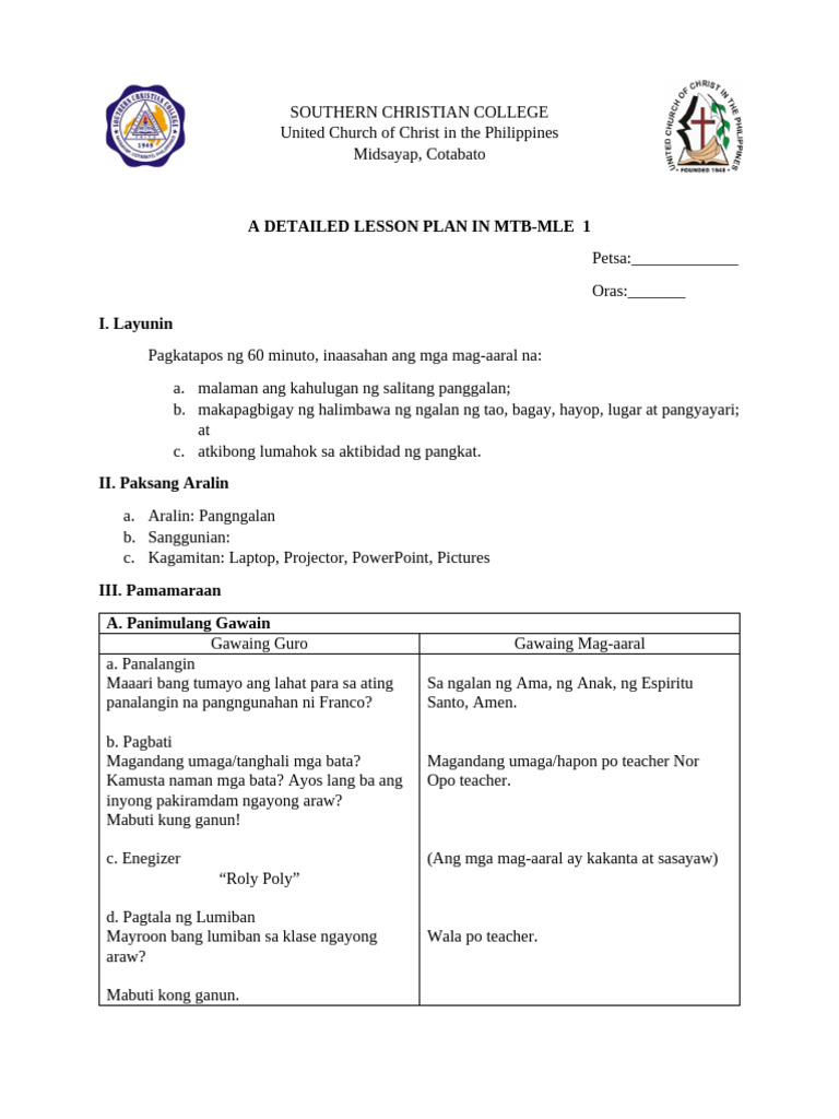 MTLB Lesson Plan | PDF