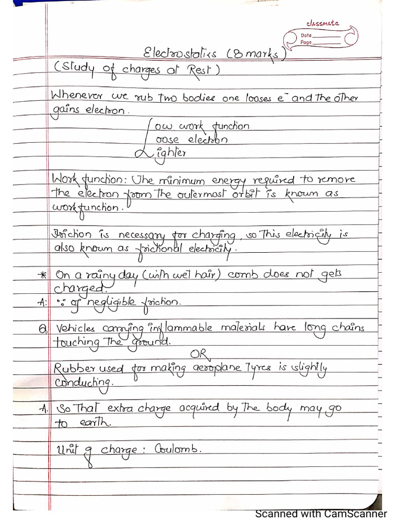 Electrostatics Notes | PDF
