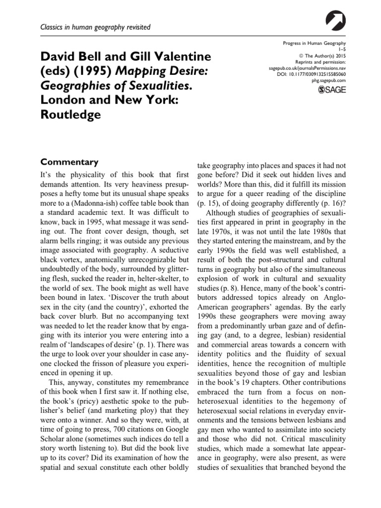 Mapping Desire: Geographies of Sexualities: David Bell and Gill ...