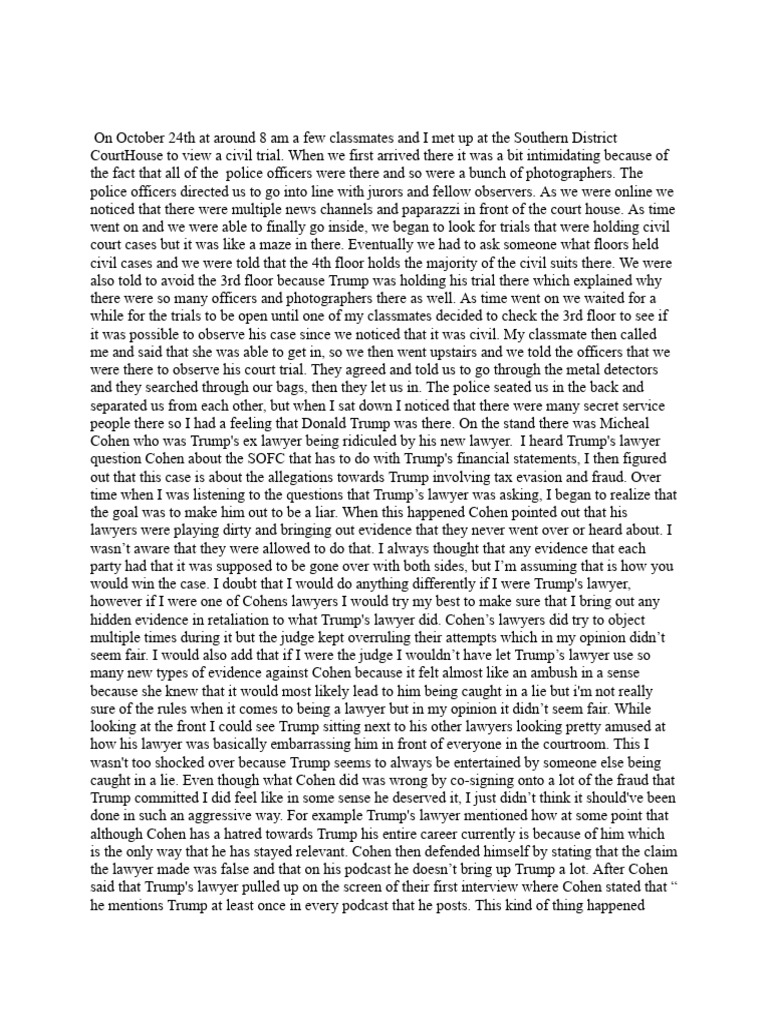 Observing Trump's Civil Trial Experience | PDF | Donald Trump ...