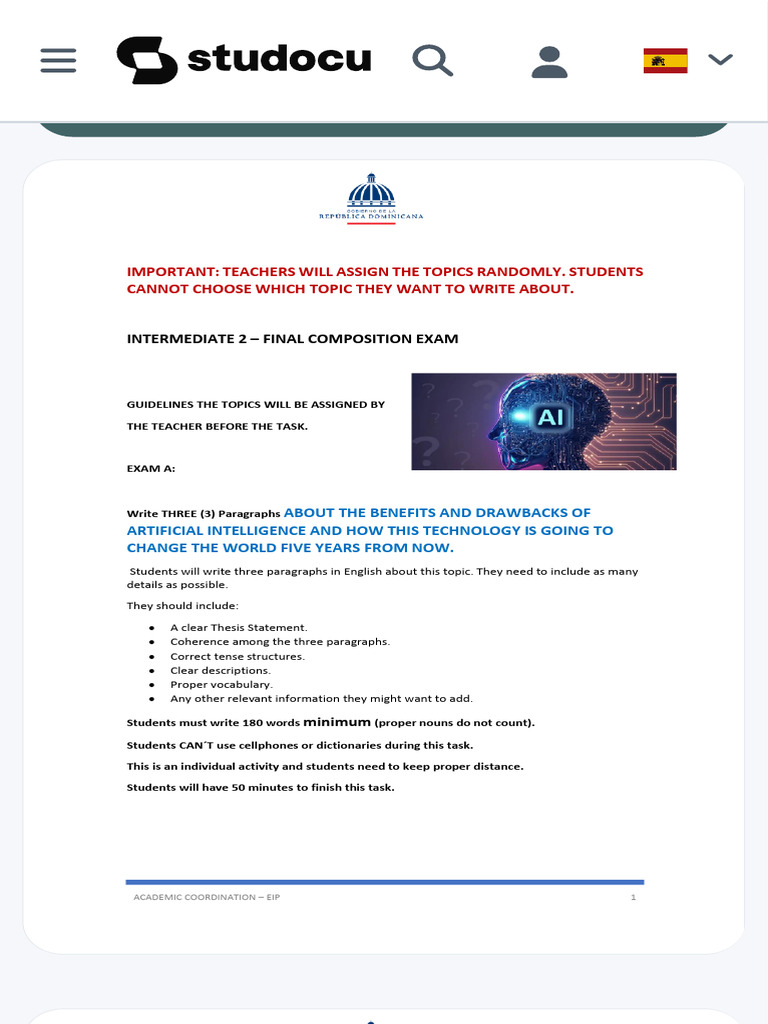 DG Intermediate 2 - Final Composition EXAM 2023 B | PDF