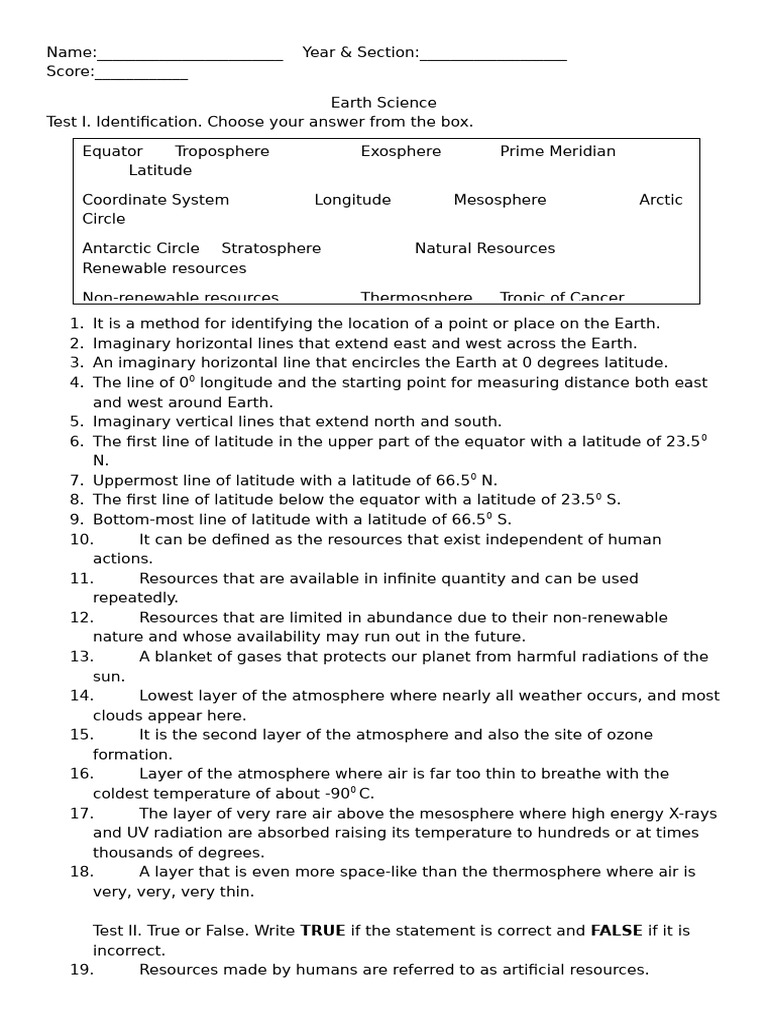 Earth Science G7 | PDF