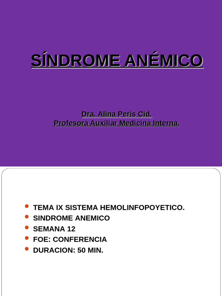 Síndrome Anémico | PDF