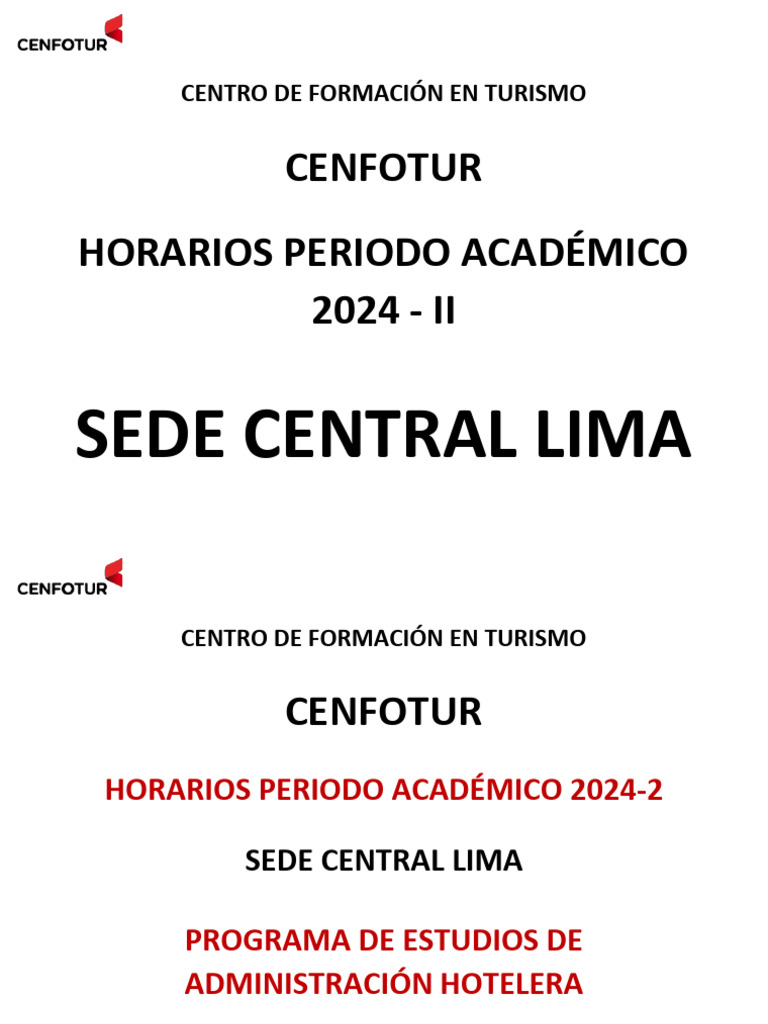 Horario Lima | PDF