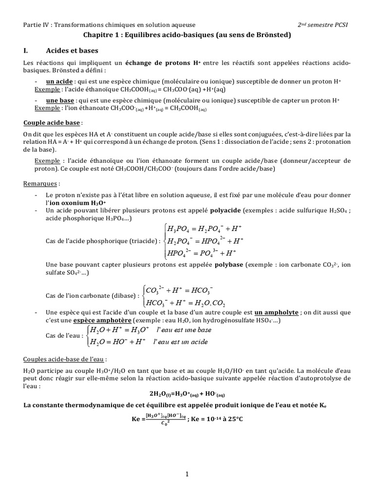 CS1 Equilibres Acidobasique | PDF