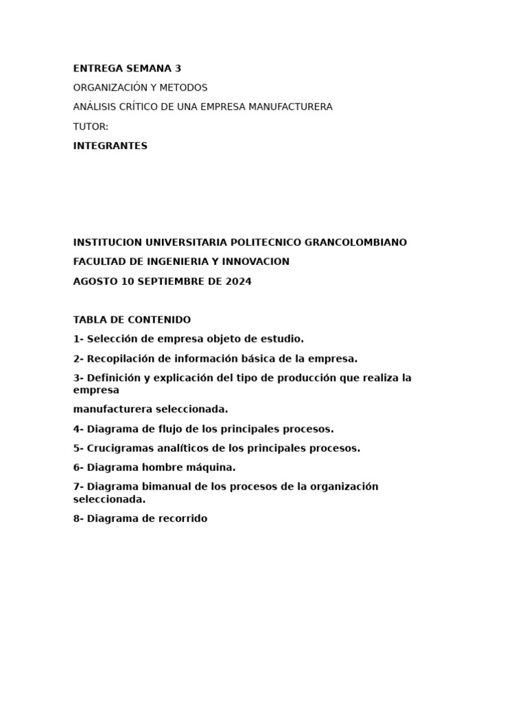 ENTREGA SEMANA 3 Organizacion y Metodos | PDF
