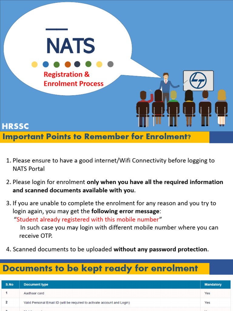 NATS Registration & Enrollment Process | PDF