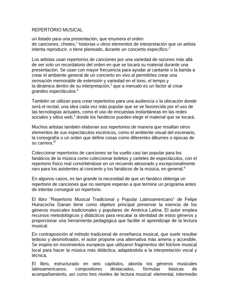 Repertorio Musical | PDF