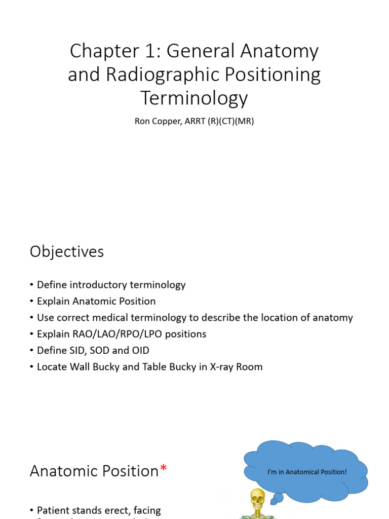 1 General Anatomy and Radiographic Positioning Terminology | PDF