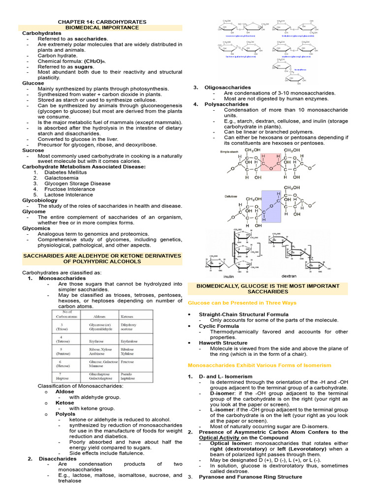 Harper's Biochemistry Carbohydrates and Lipids | PDF