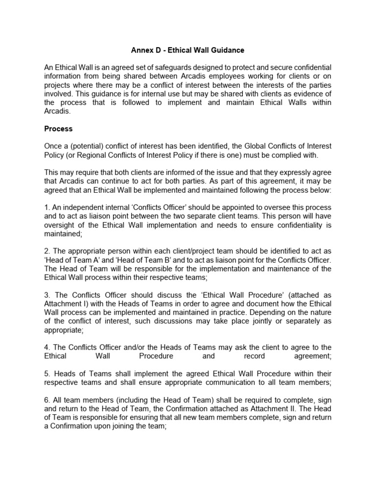 Annex D - Ethical Wall | PDF