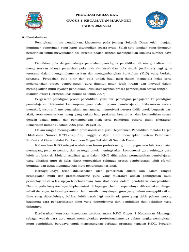 Program Kerja Gugus | PDF