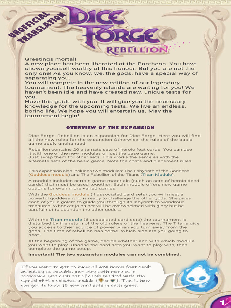 53 Dice Forge Rebellion Rulebook | PDF
