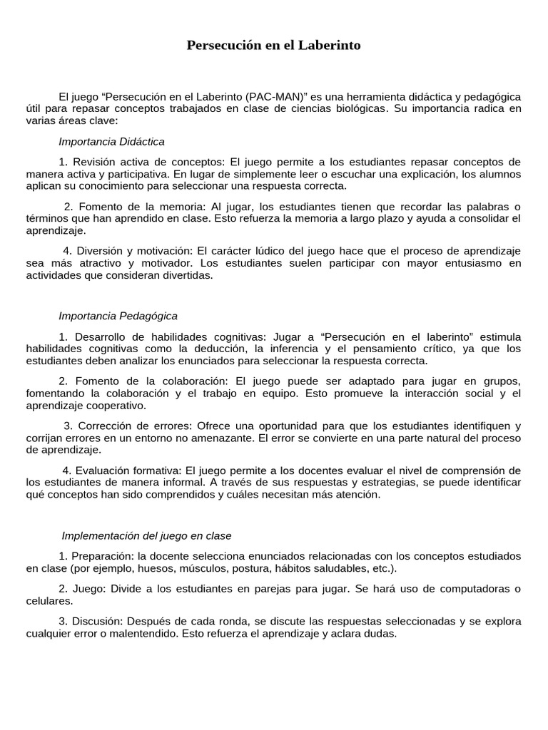 Persecución en El Laberinto | PDF