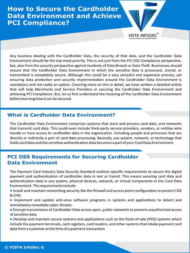 Cardholder Data Environment Compressed | PDF