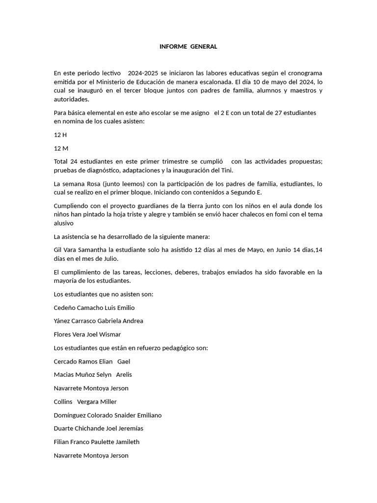 INFORME GENERAL | PDF