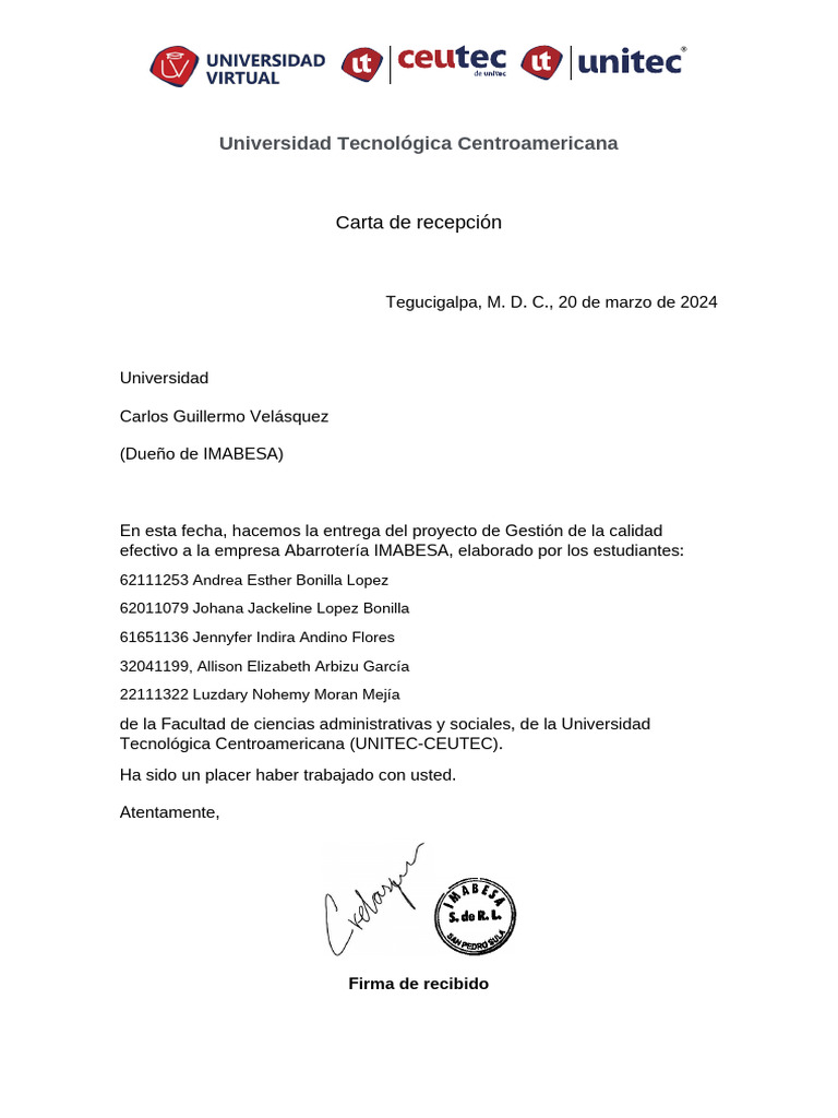 Recepcion Grupo2 | PDF