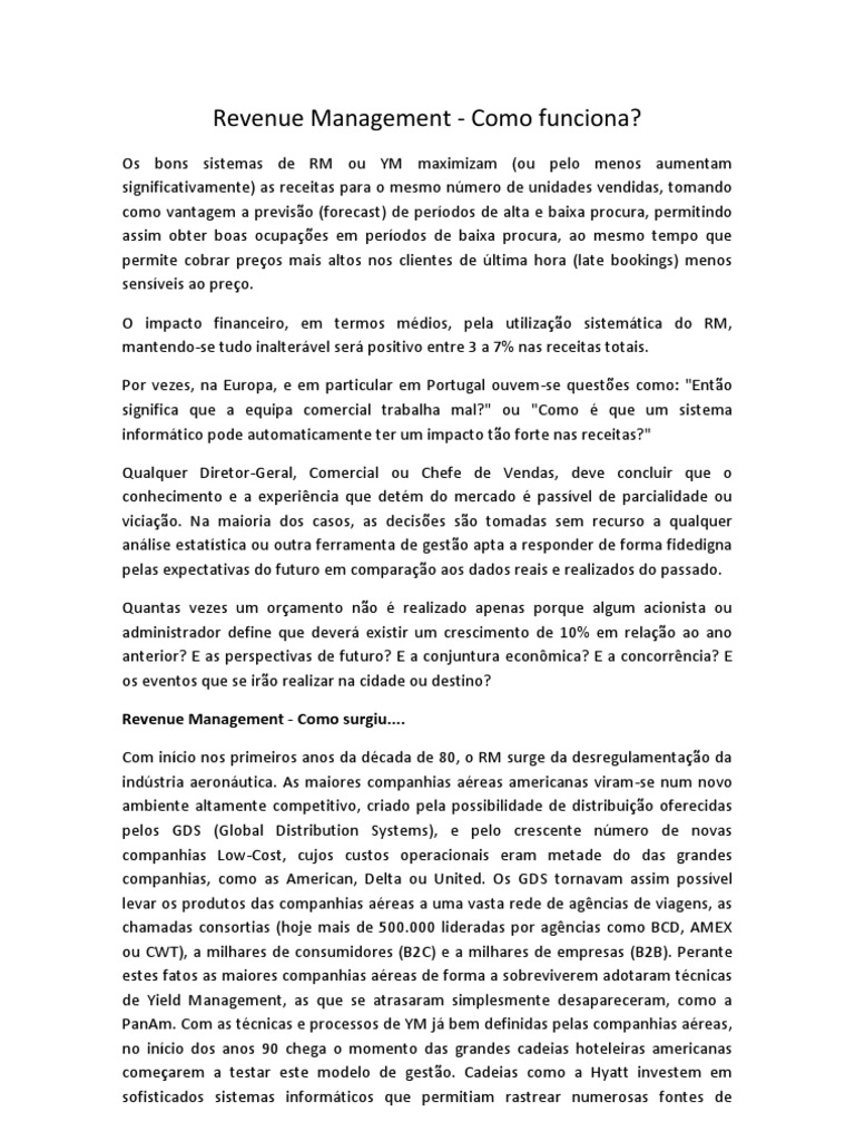 Revenue Management | PDF | Economias | Business