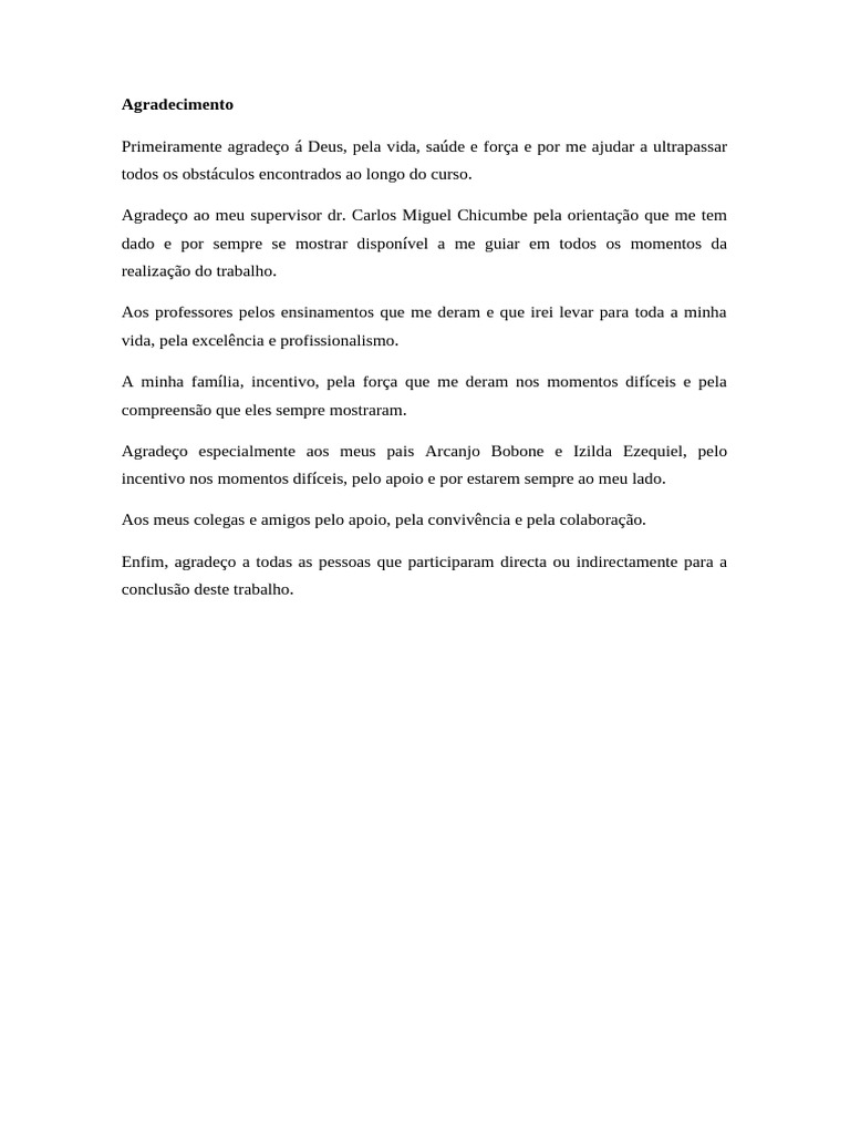 Agradecimento | PDF
