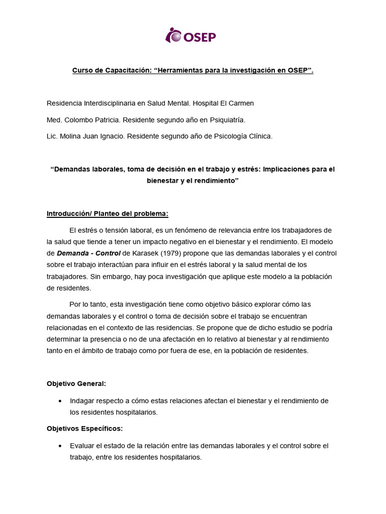 Colombo, Molina. Herramientas para La Investigación en OSEP. | PDF