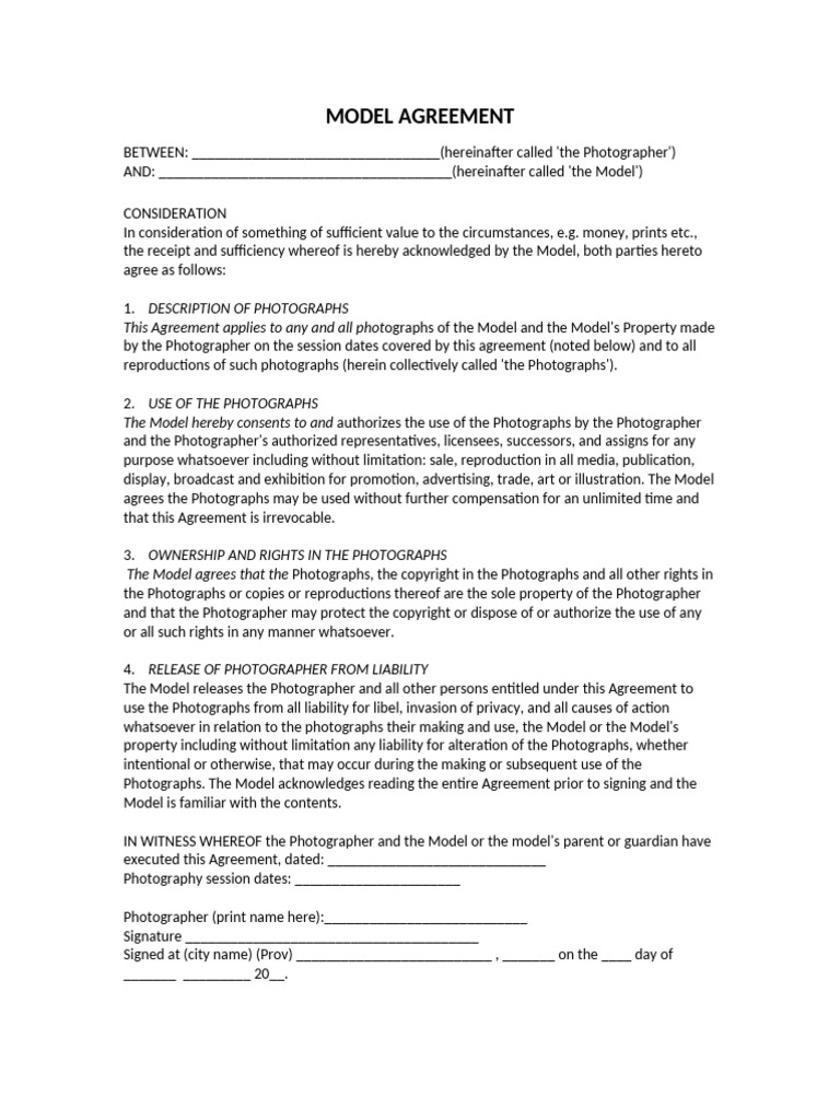 Model Agreement | PDF
