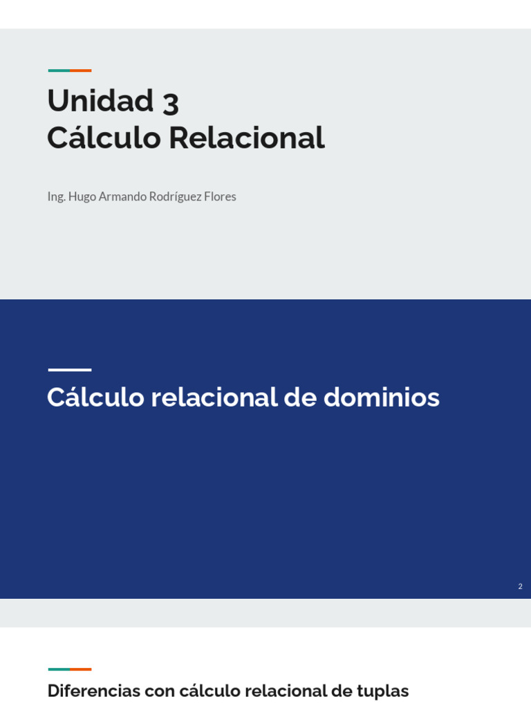 Unidad 3 Cálculo Relacional de Dominios | PDF