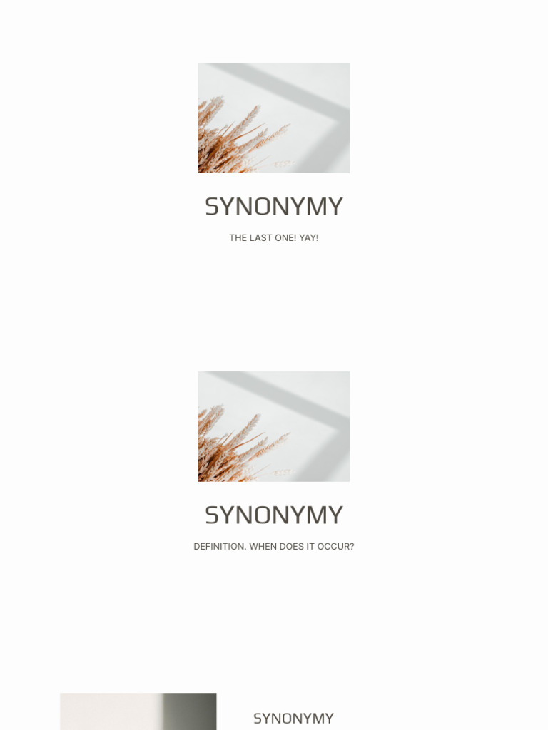 Synonymy | PDF