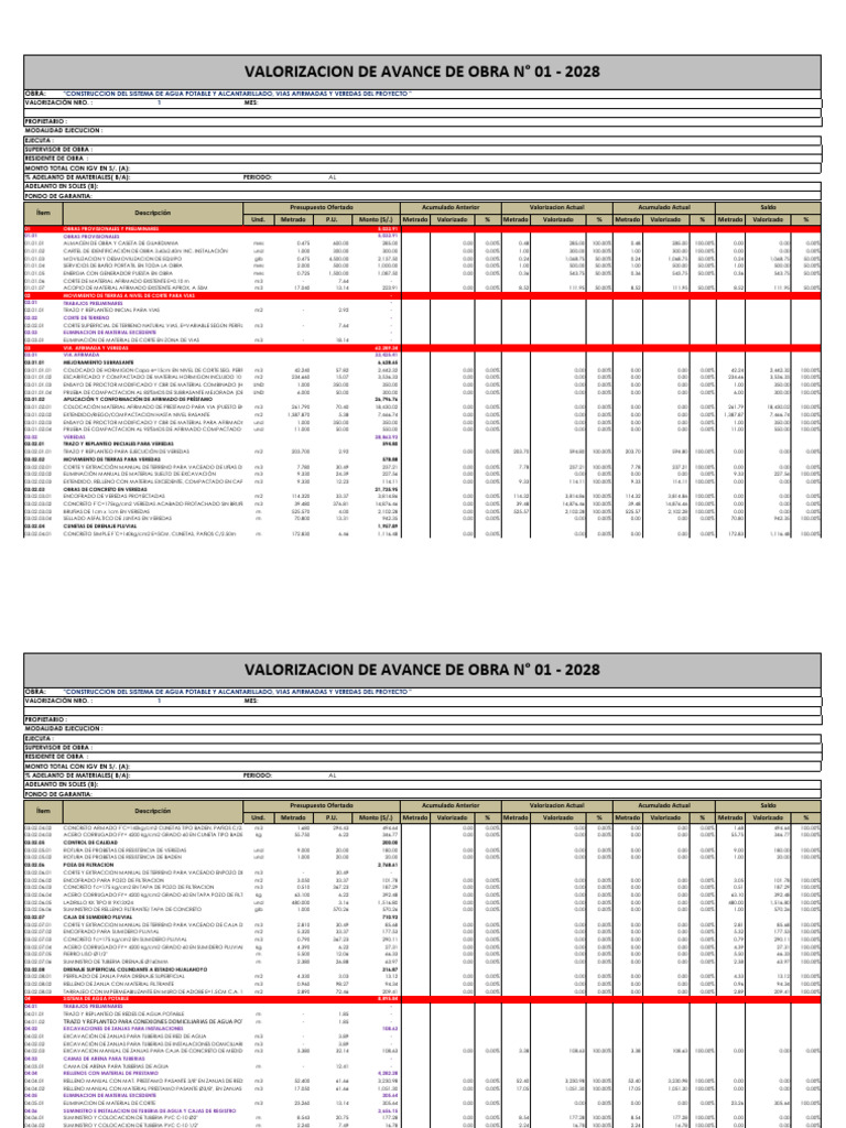 Ejemplo de Valorizacion N°01 | PDF | Plomería | edificio