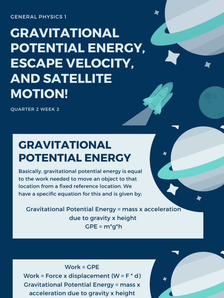 GP1 Q2W2.2 - Gravitational Potential Energy, Escape Velocity, and Satellite Motion! | PDF ...